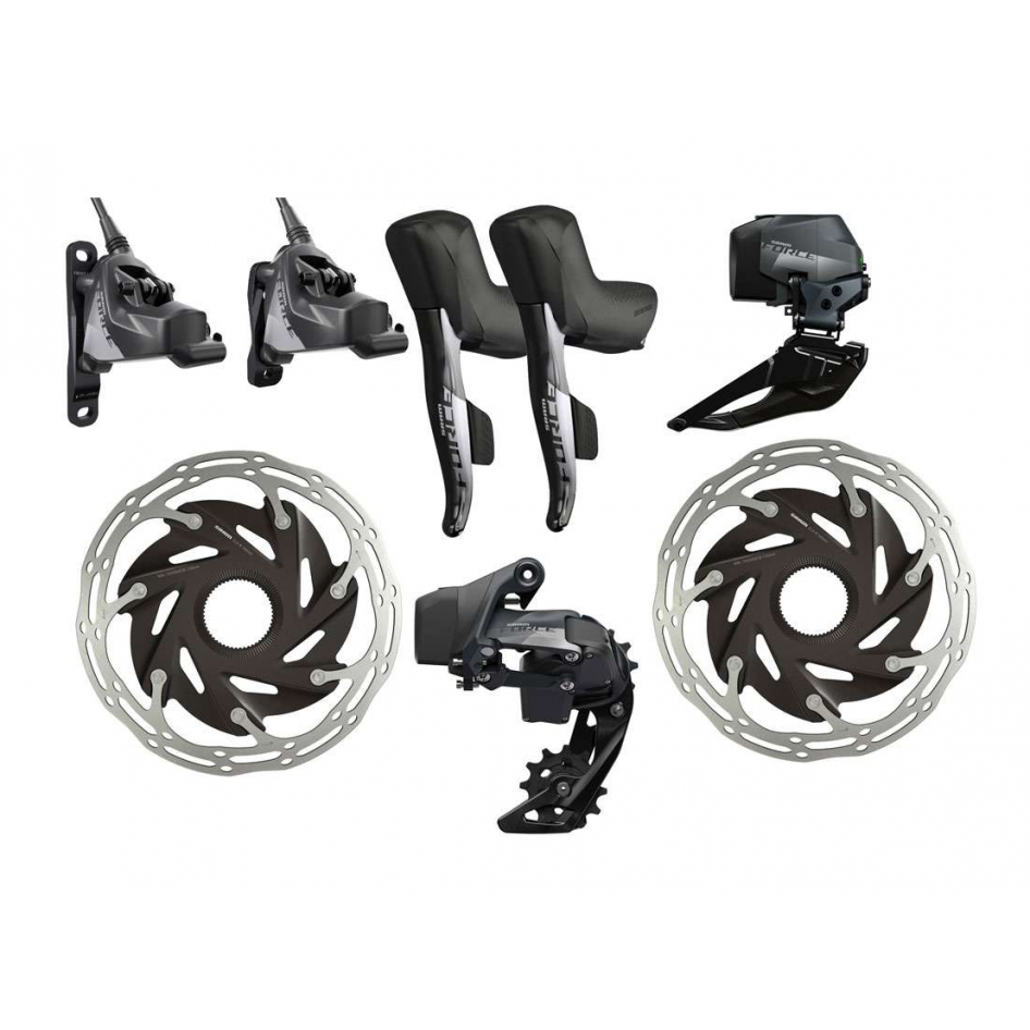 Kit électronique SRAM Force eTap AXS 2x12 vitesses HRD FlatMount CL ...
